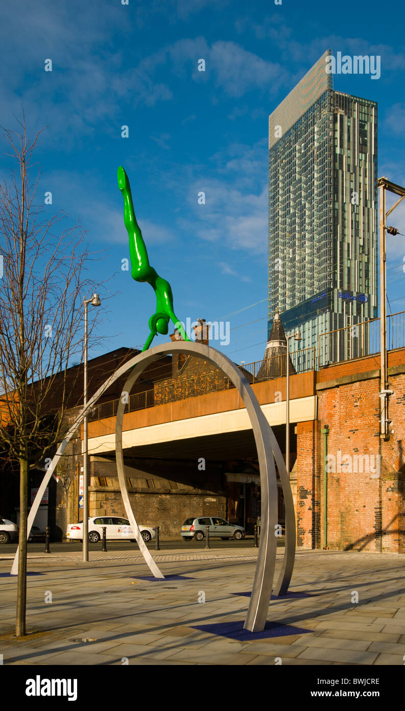 One of the five acrobat sculptures of 'Up There' by Colin Spofforth ...