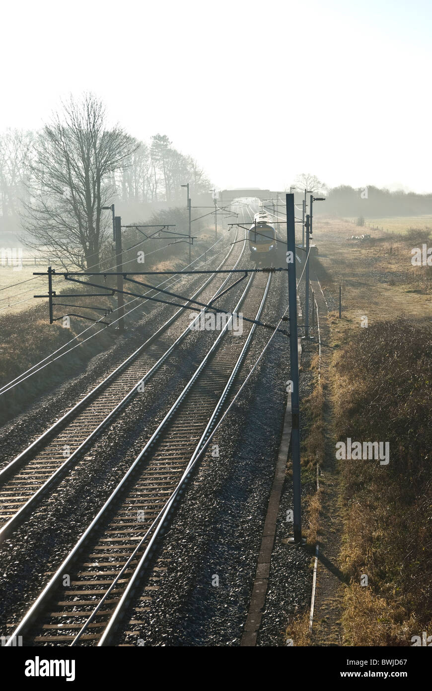 train on main line Stock Photo - Alamy