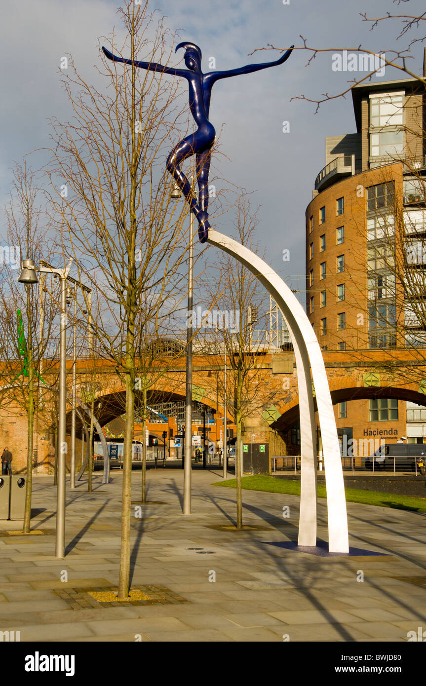 One of the five acrobat sculptures of 'Up There' by Colin Spofforth ...