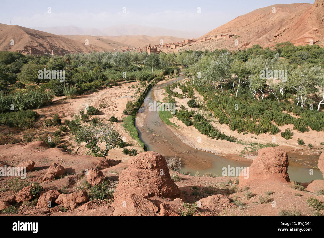 Ait-Ali scenery landscape river river valley oasis desert Dadestal ...