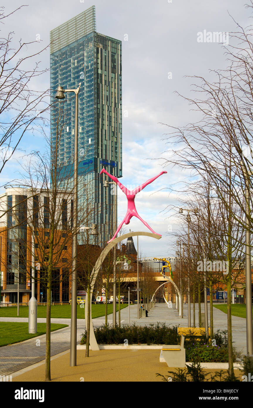 One of the five acrobat sculptures of 'Up There' by Colin Spofforth ...
