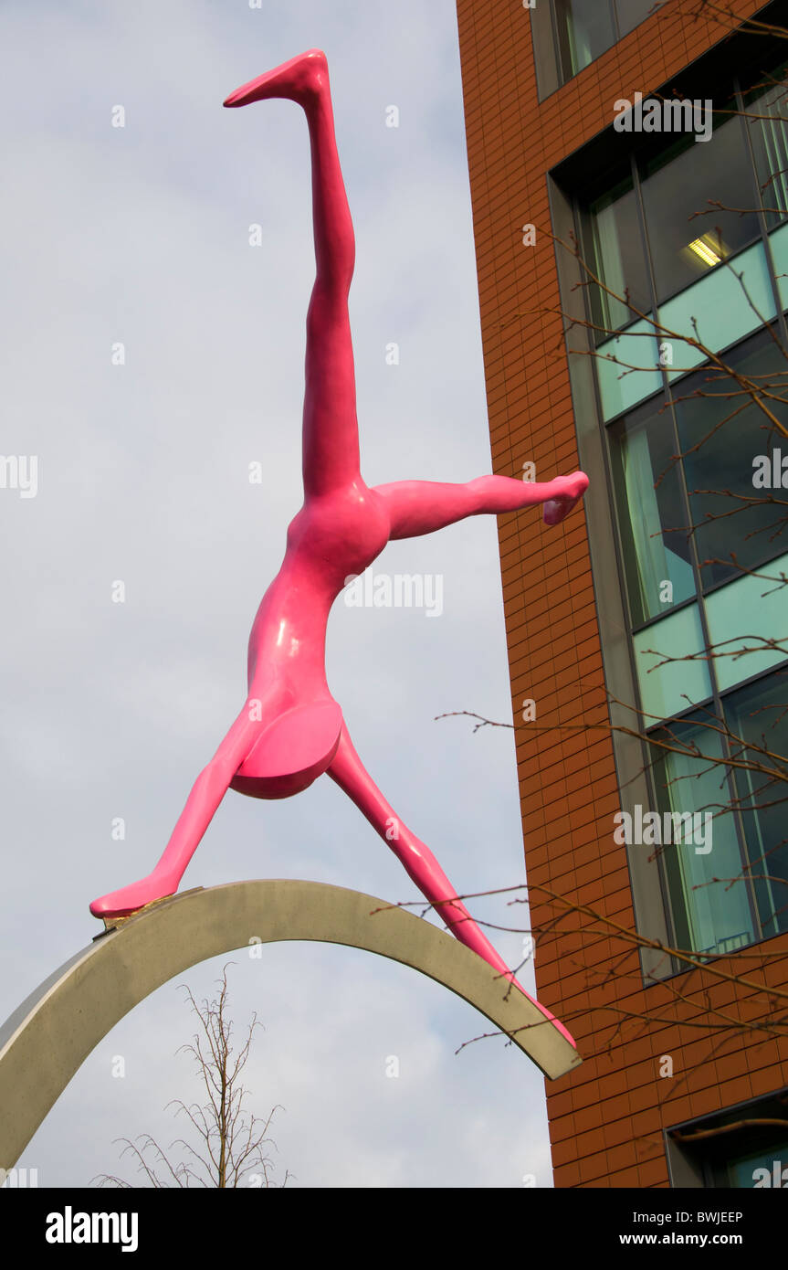 One of the five acrobat sculptures of 'Up There' by Colin Spofforth ...