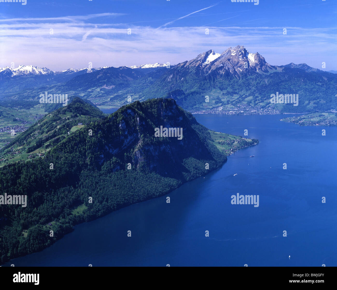 Burgenstock Lake Lucerne scenery landscape Pilatus Central Switzerland ...