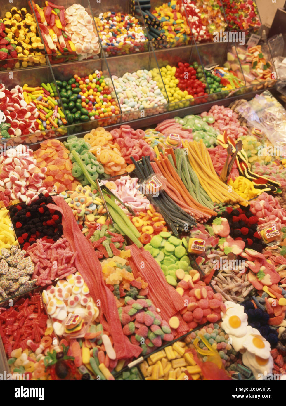 sugar candies food sweets various different ones Stock Photo - Alamy