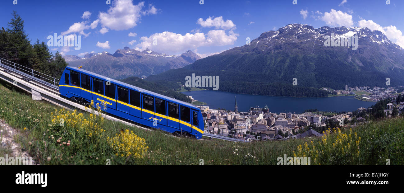 Chantarella road Corviglia railway mountain railway transport tourism ...
