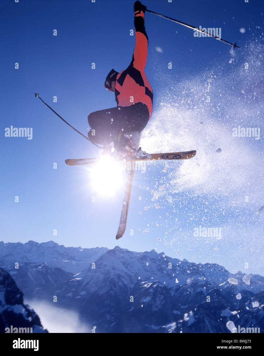 ski jump action skier skiing winter sports winter mountains Alps sports ...