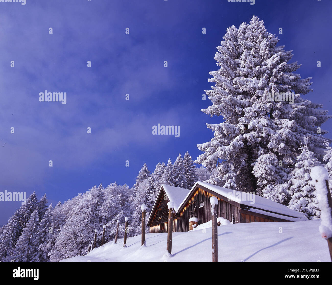 winter strong brook hamlet Alp alpine chalets huts alpine huts ...