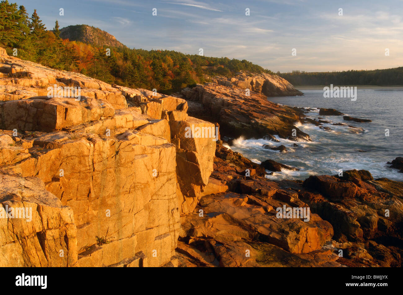 Thunder hole Acadia scenery landscape coast sea dusk twilight mood ...