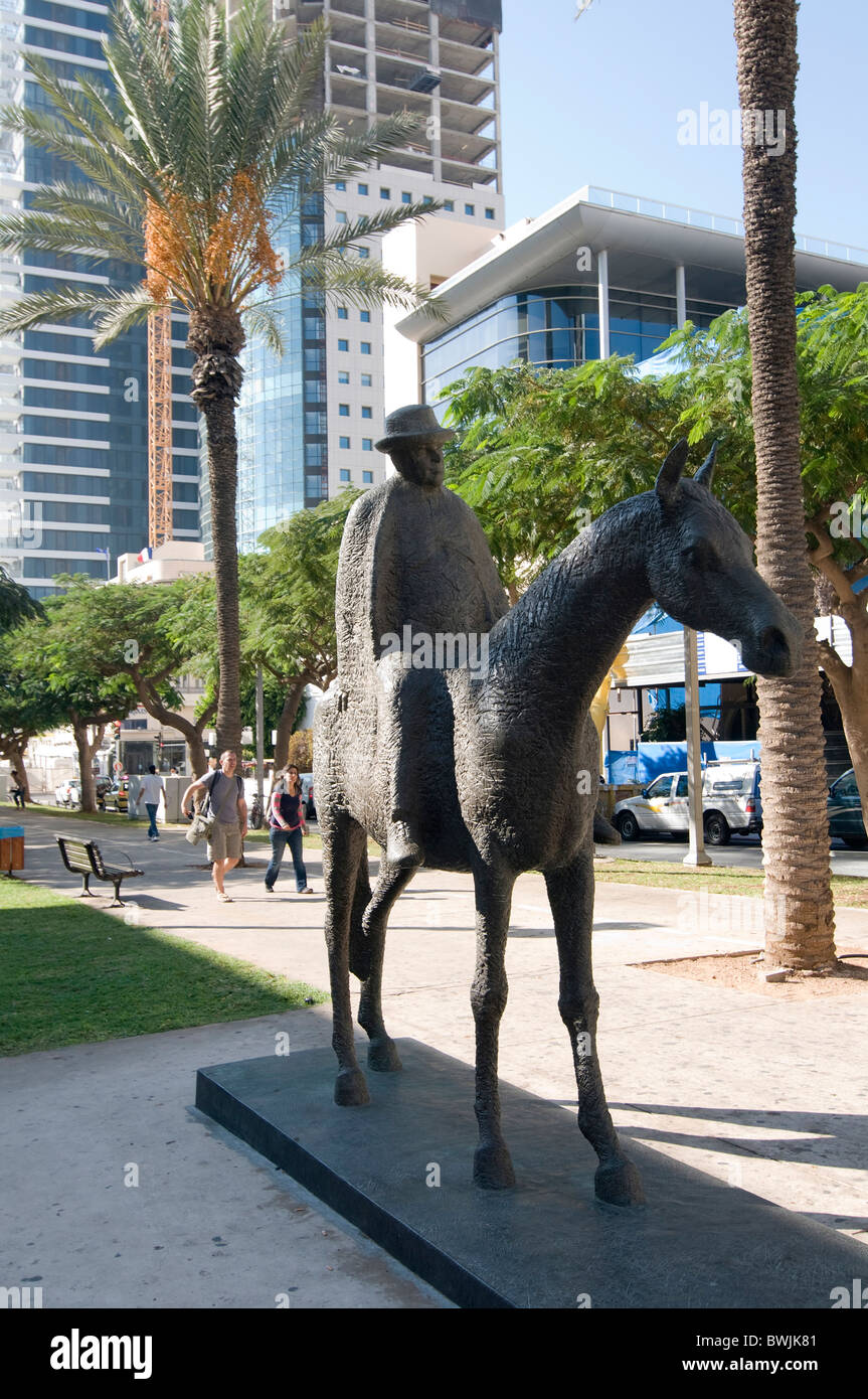 Israel, Tel Aviv, Rothschild Boulevard, Dizengoff Riding His Mare ...
