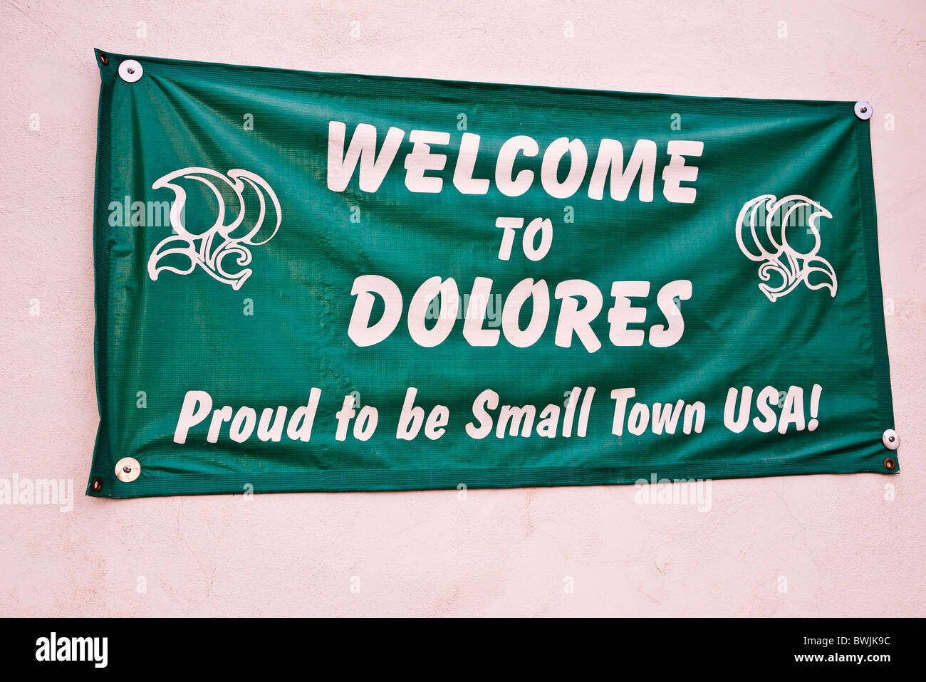 Welcome sign (small town USA), Dolores, Colorado Stock Photo - Alamy