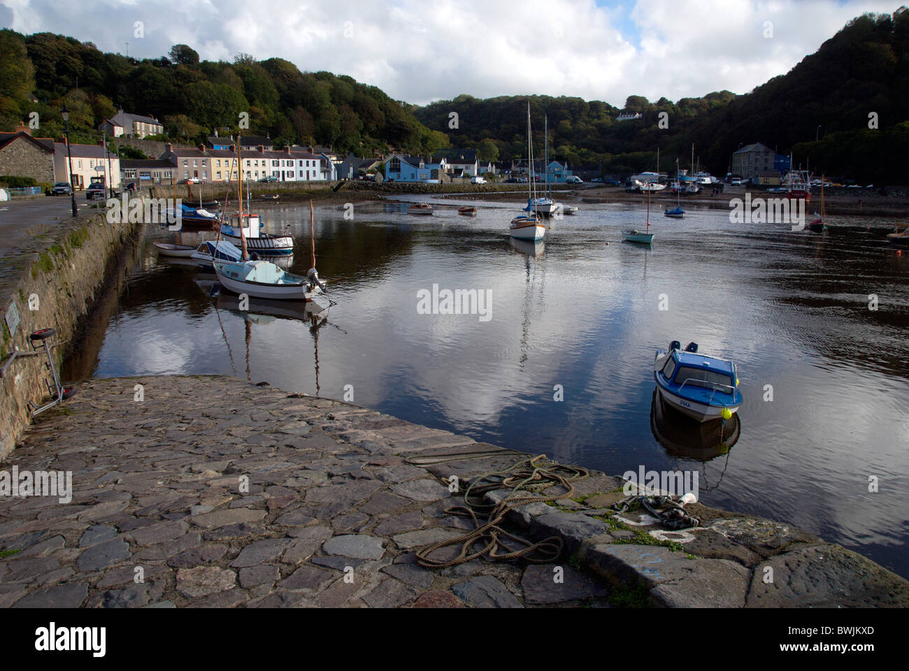 Fishguard Lower Town Pembrokeshire Wales UK Harbour Harbor Stock Photo ...