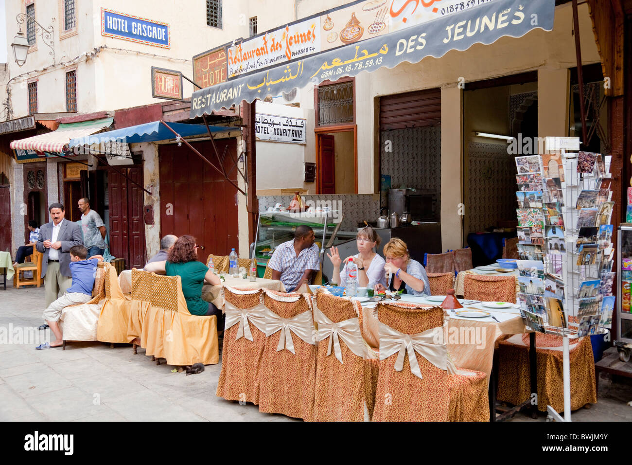 Shops and stores in the Medina, old city of Fes, Morocco Stock Photo ...