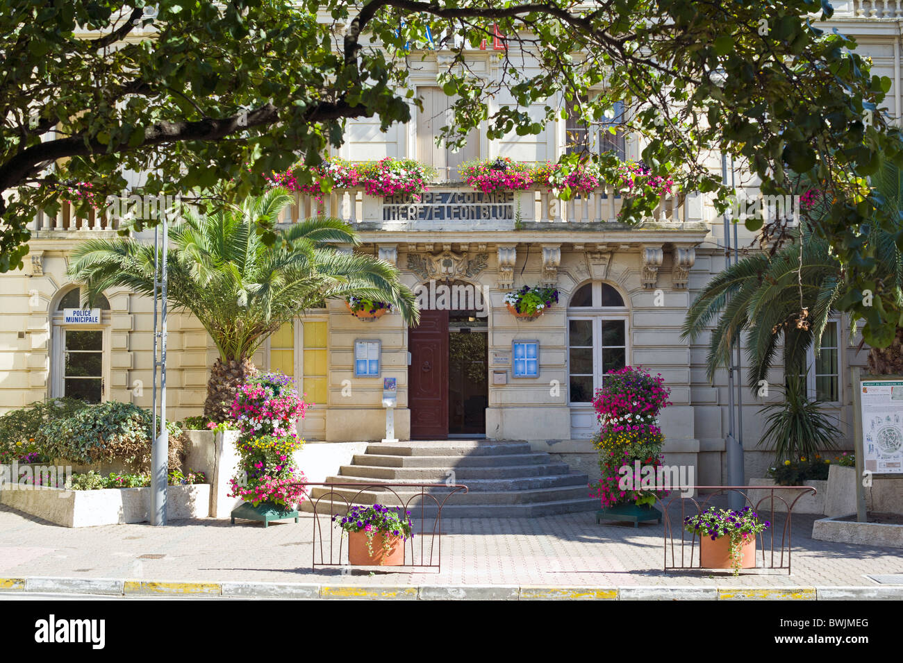 Town Hall in Village of Fleury d'Aude in France Stock Photo - Alamy