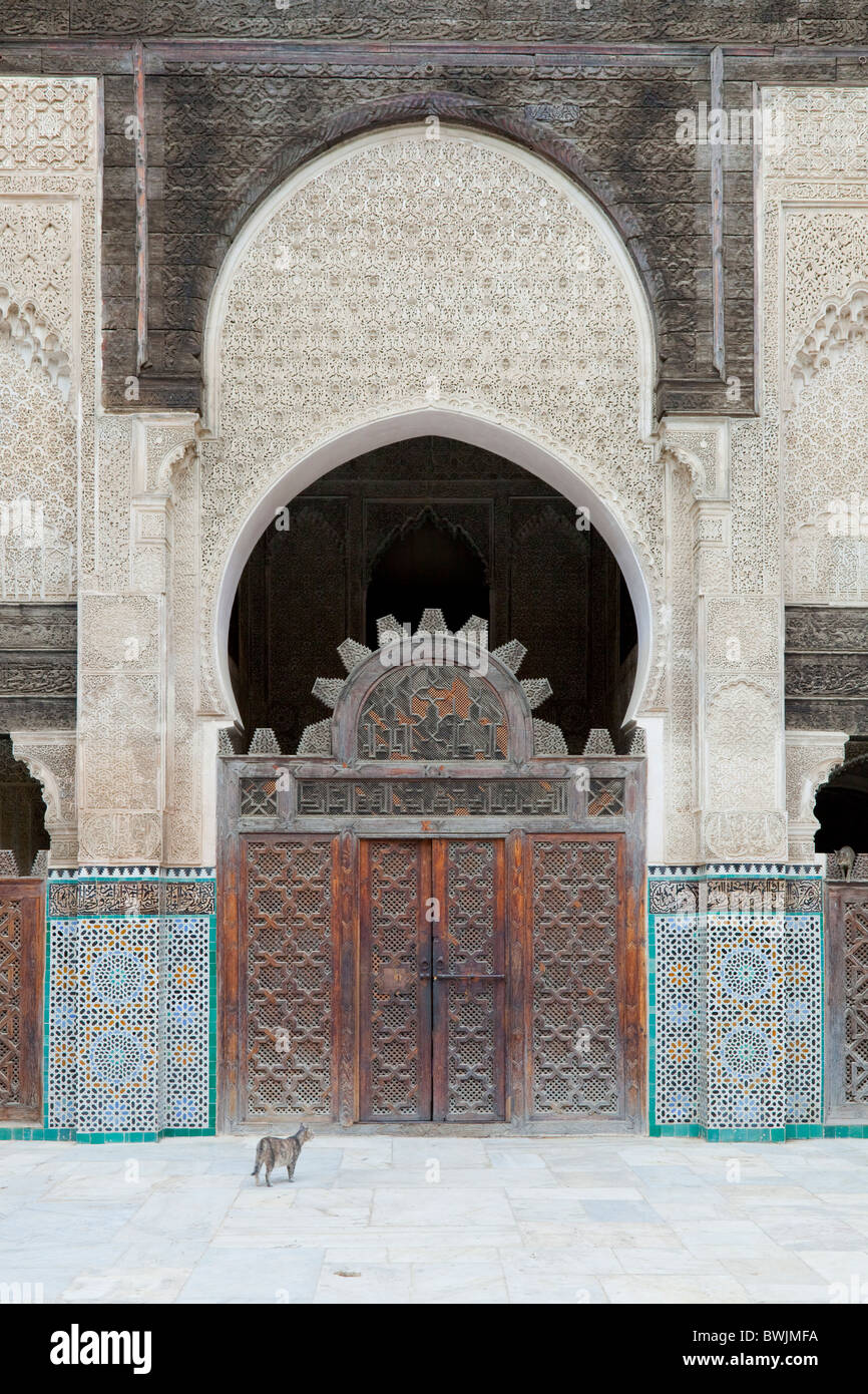 Interior architecture of a Koranic school in the Medina, old city of ...
