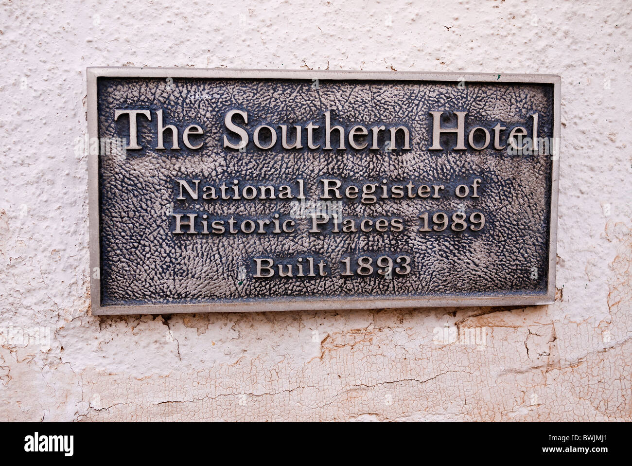 Historic plaque at the Southern Hotel, Dolores, Colorado Stock Photo ...