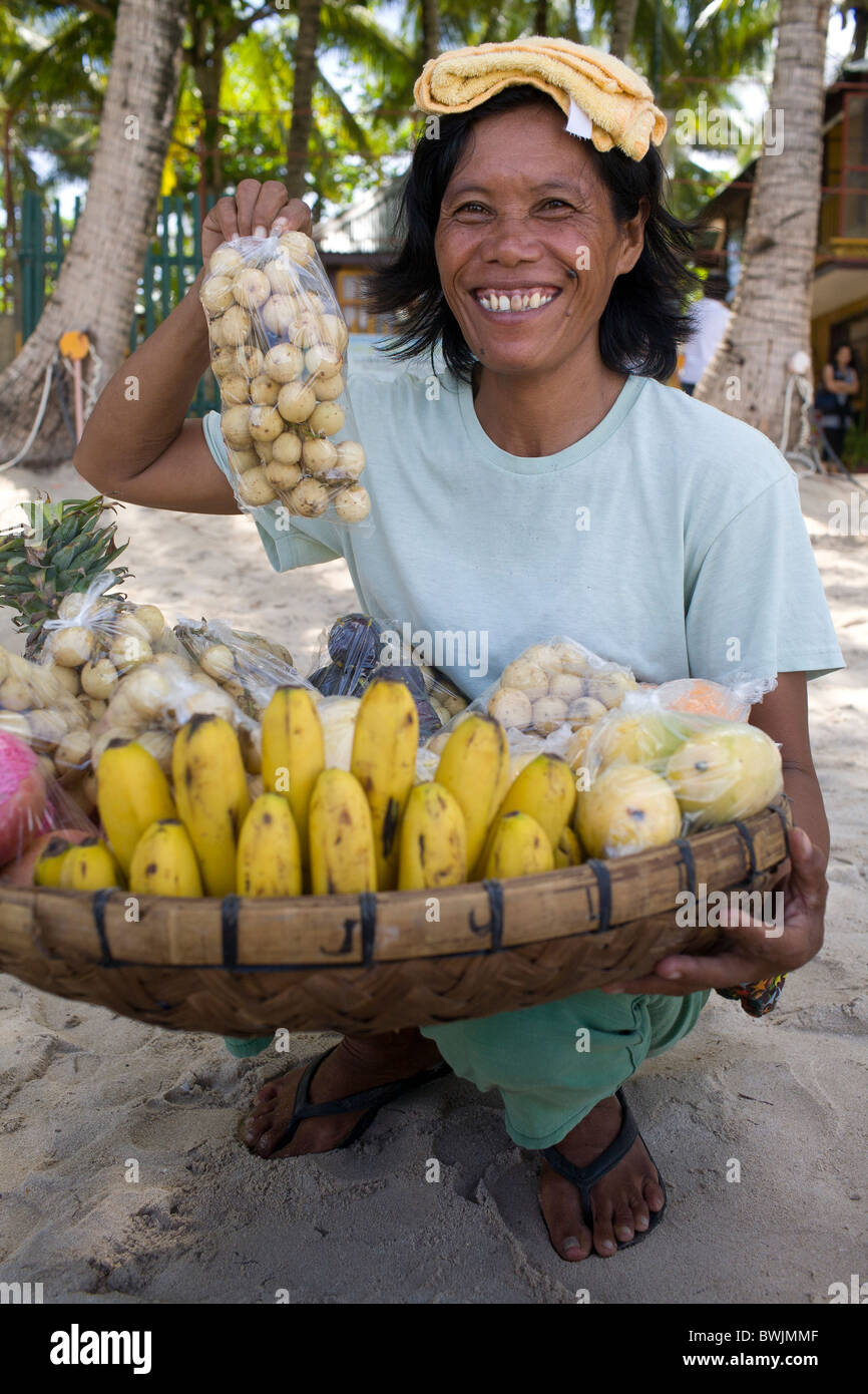 A fruit vendor on Long Beach in Boracay, Philippines Stock Photo - Alamy