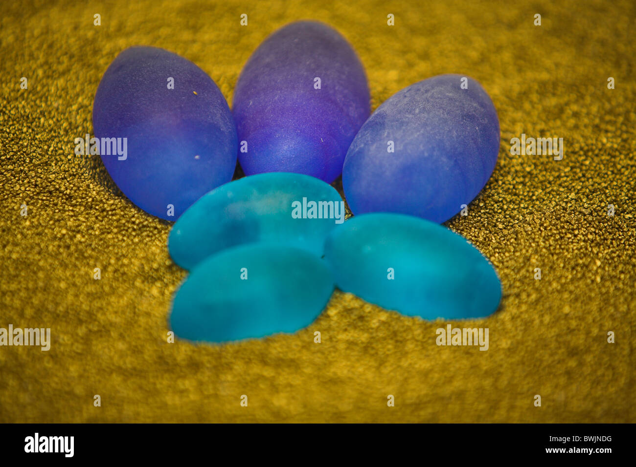 Lighted blue zen stones Stock Photo - Alamy