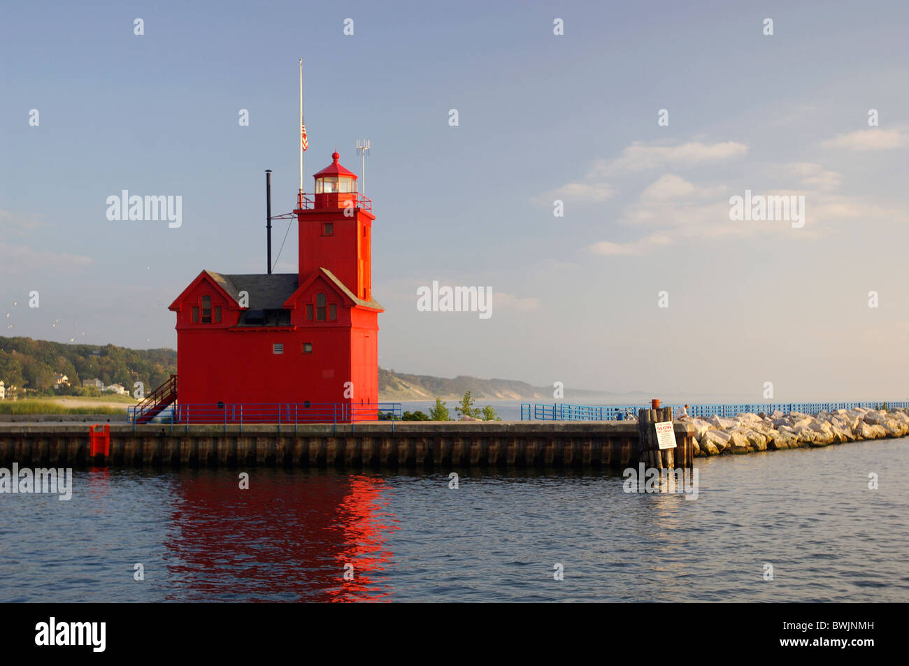 Big Red Lighthouse lighthouse red Michigan lake shore lake Lake ...