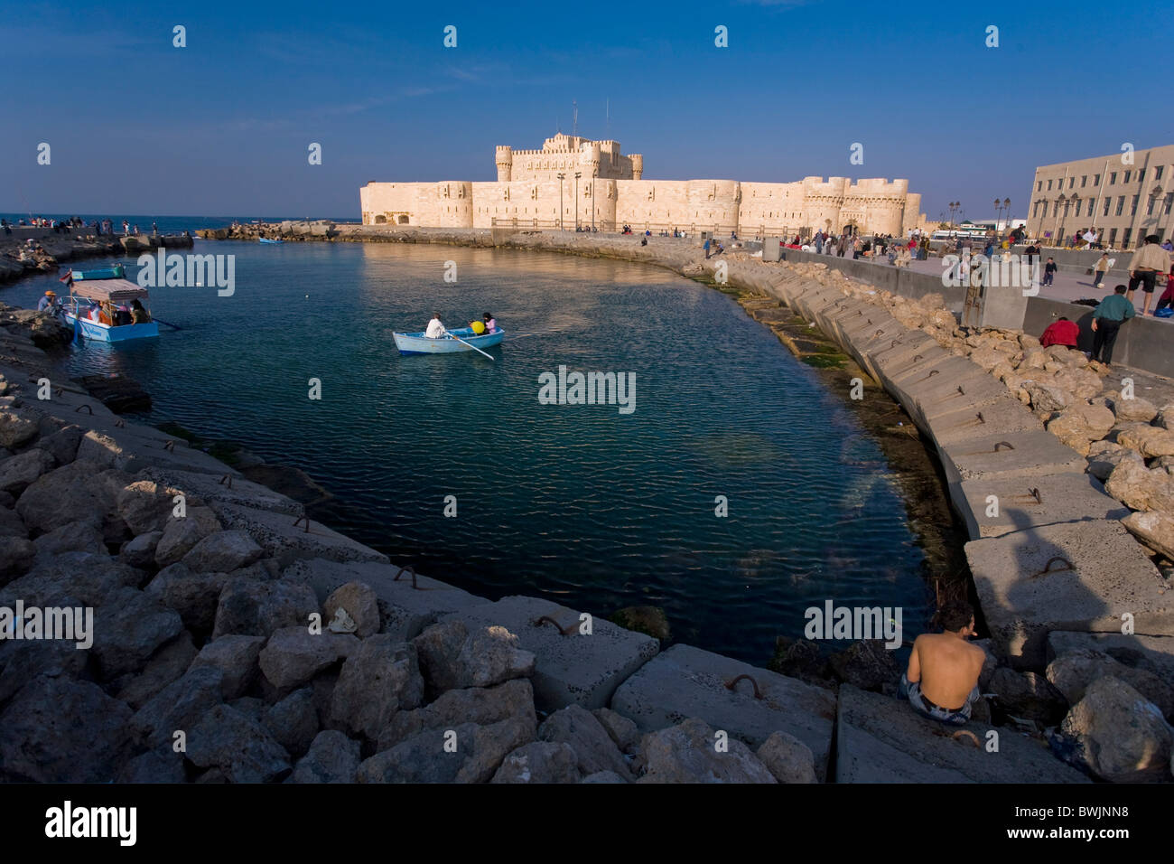 The Corniche and Fort QaitBey, built on the site of the historical ...