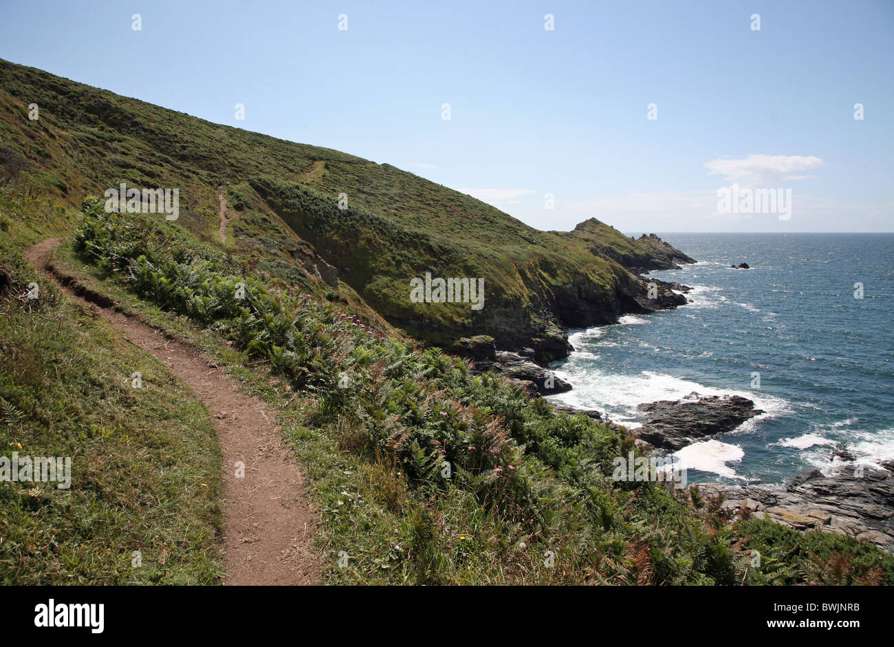 The coastal path at Cudden Point, Cornwall, England, UK (picture taken ...