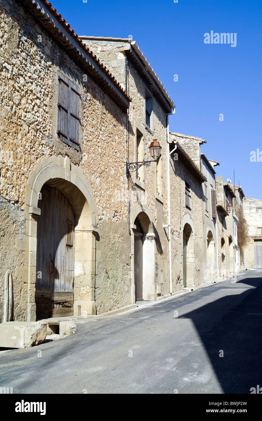 Street of Buildings in Village of Fleury d'Aude in France Stock Photo ...