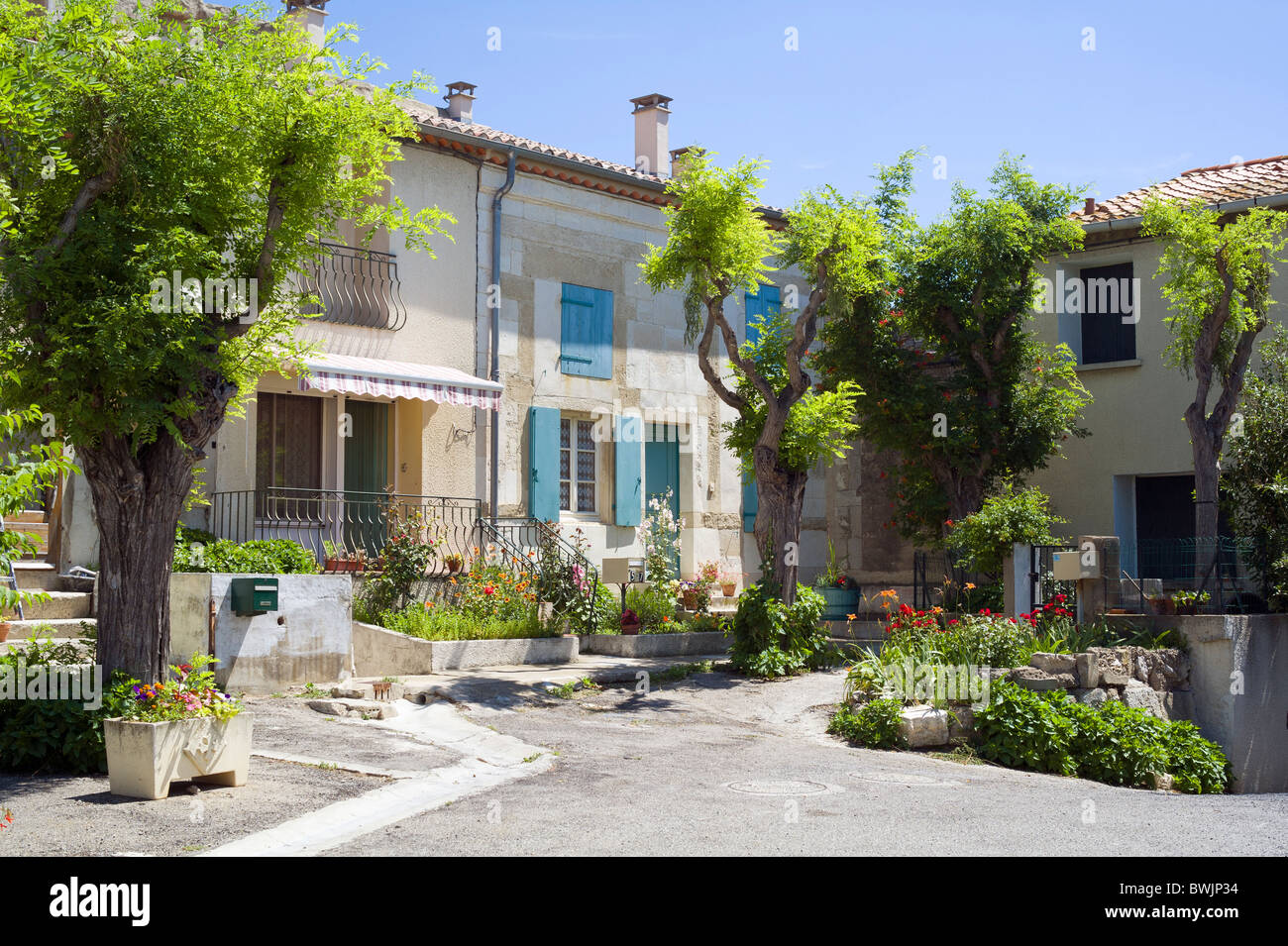 Village Square in Fleury d'Aude in France Stock Photo - Alamy