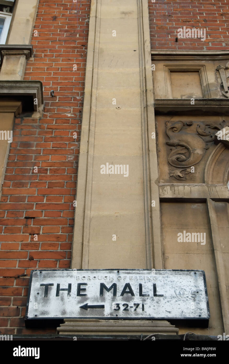 street name sign for the mall, in the london borough of ealing, west ...