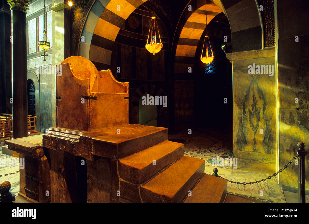 Europe, Germany, North Rhine-Westphalia, Aachen, the throne of ...