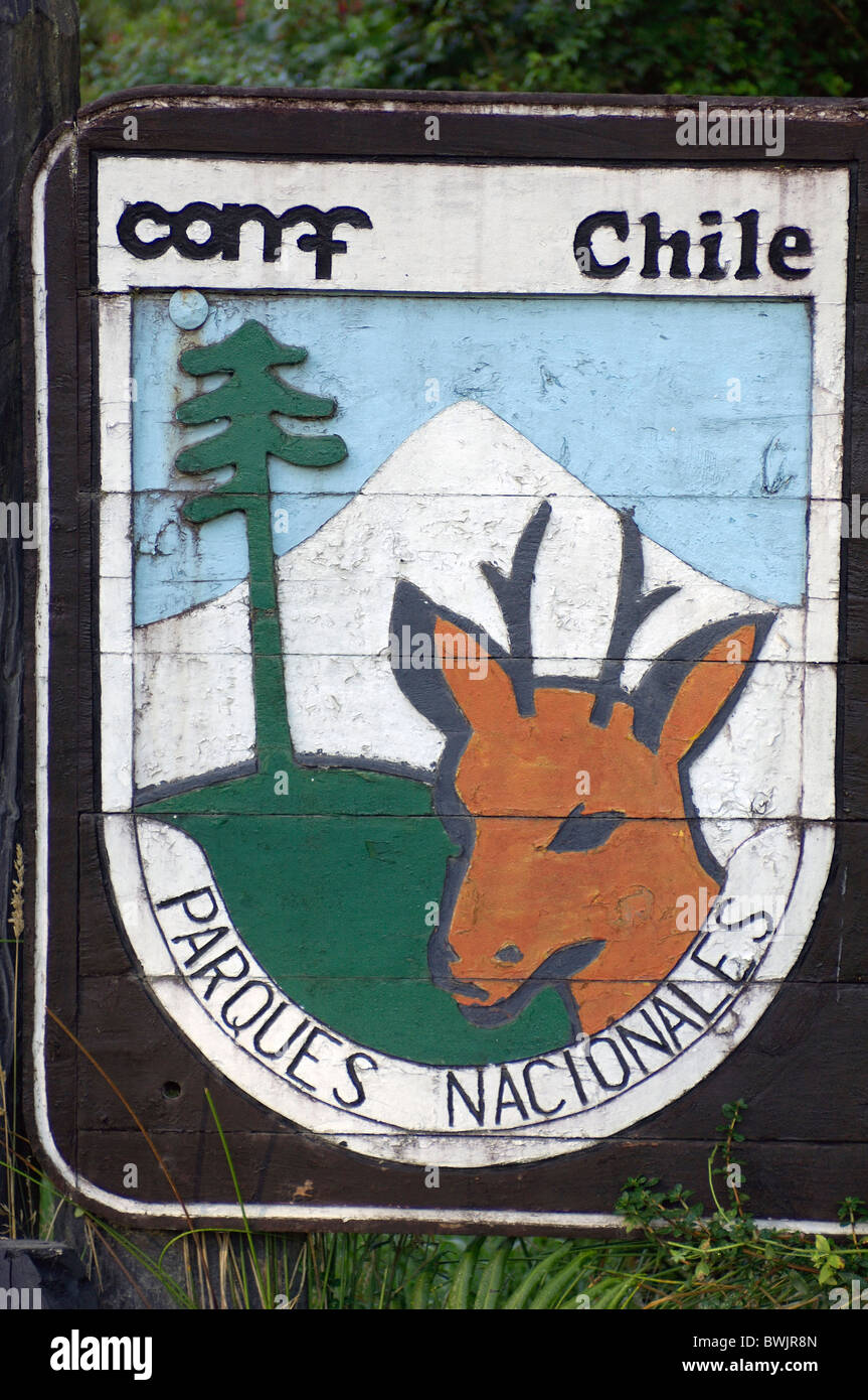 national park sign shield board Parques Nacionales Puyuhuapi Aisen ...