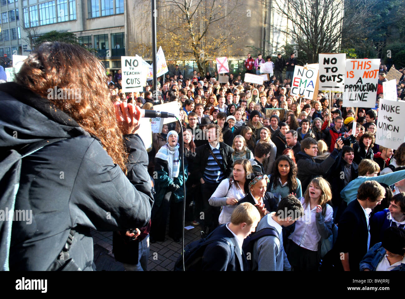 Students protest against rising tuition fees, Bristol University Stock ...