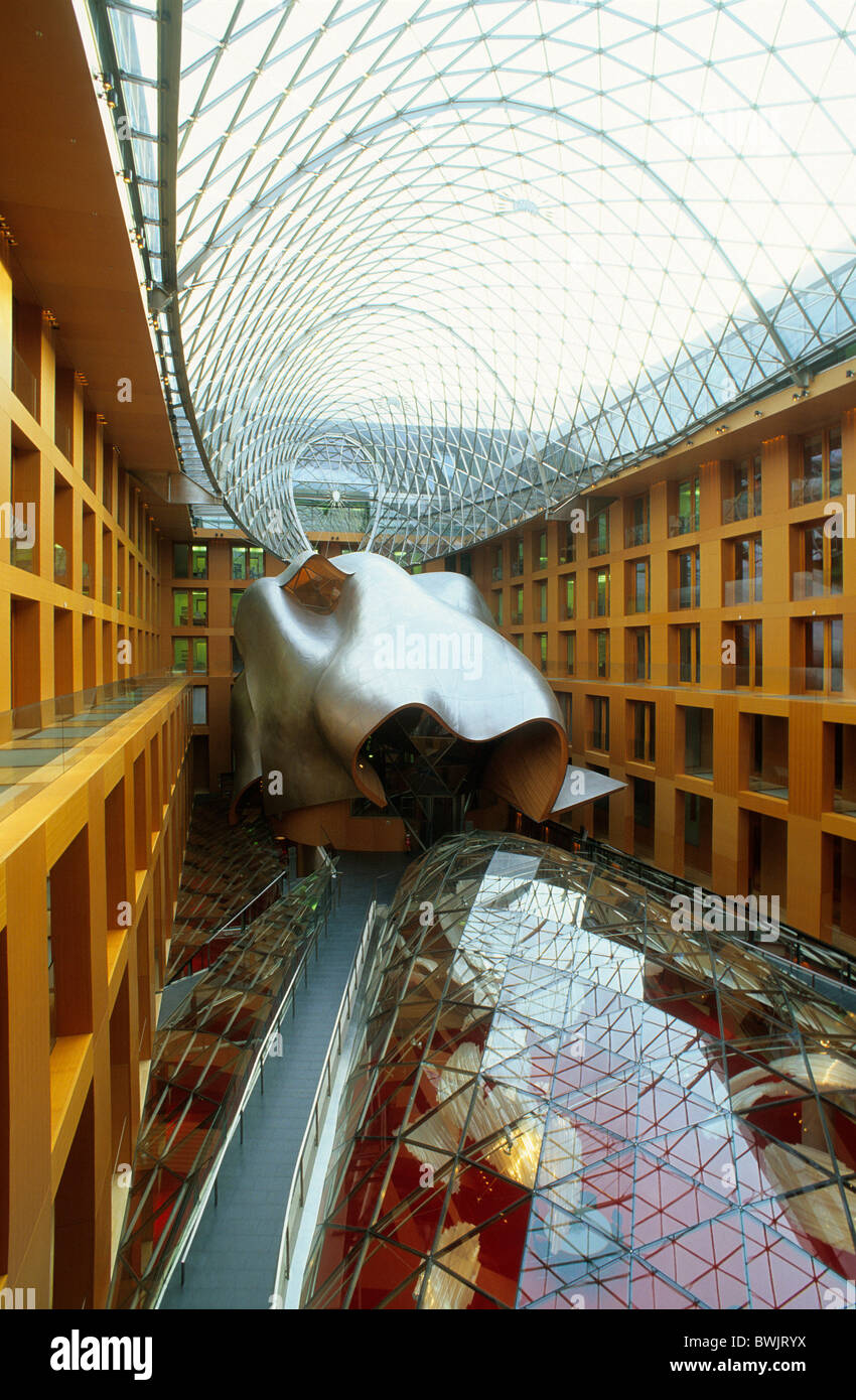 Europe, Germany, Berlin, interior view of the DZ Bank building designed ...