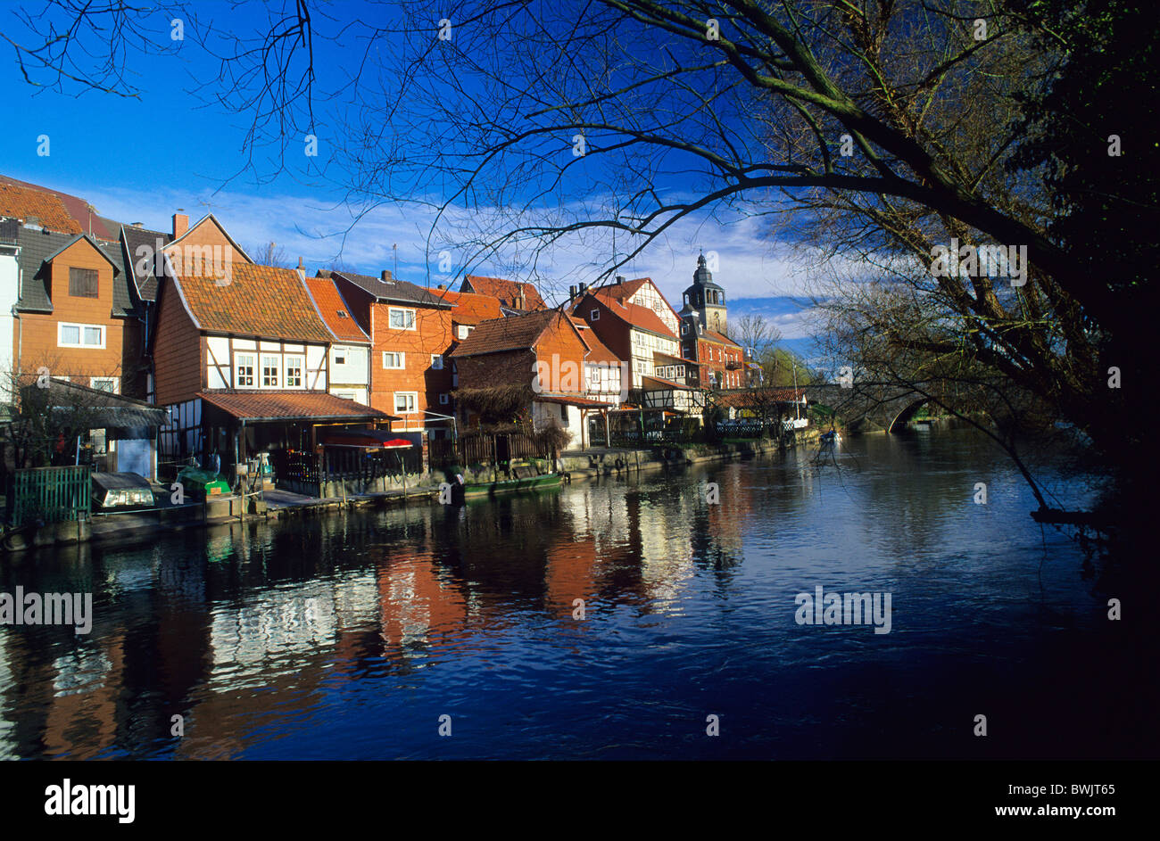 Europe, Germany, Hesse, Bad Sooden-Allendorf, view of the city and the ...