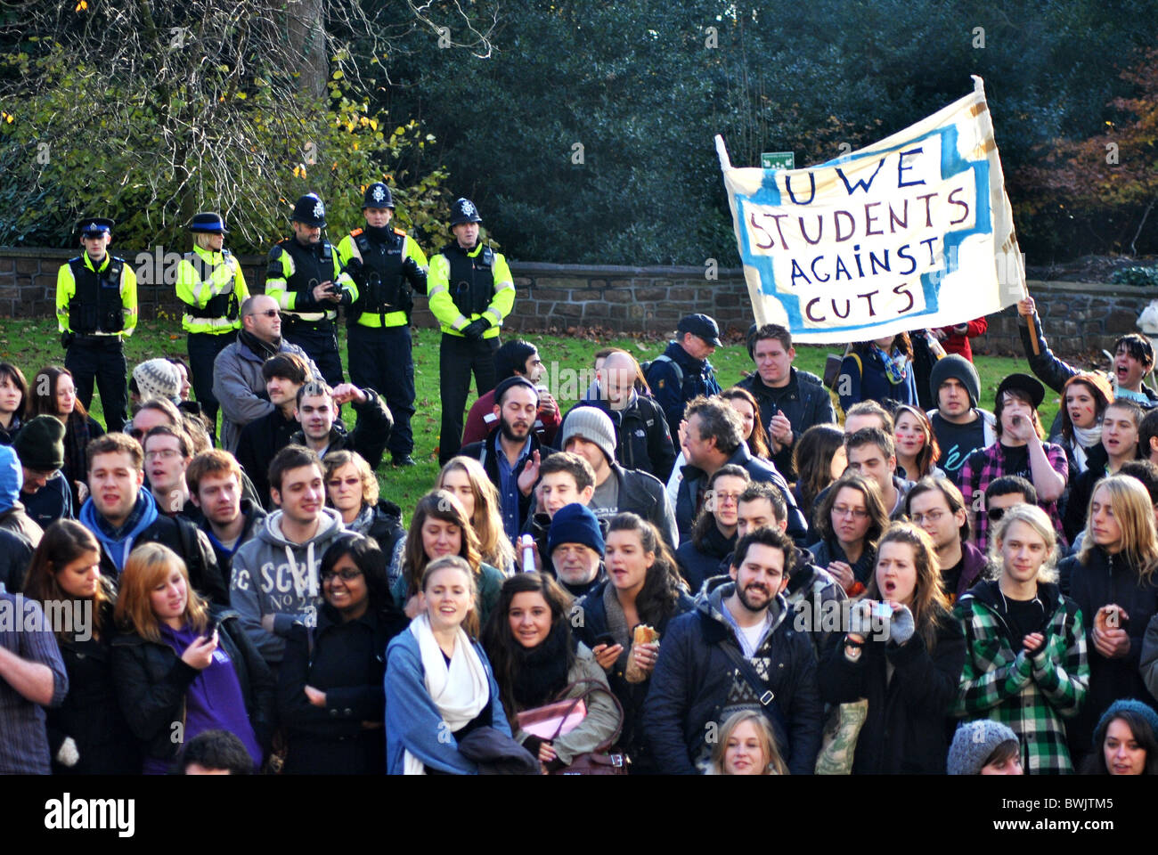 Bristol and UWE students protest tuition fee rise Stock Photo - Alamy