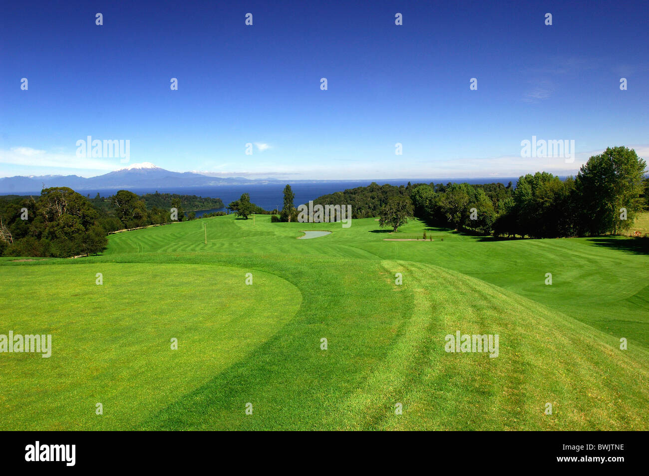golf course facility gulf golf lake scenery Lago Llanquihue Puerto ...