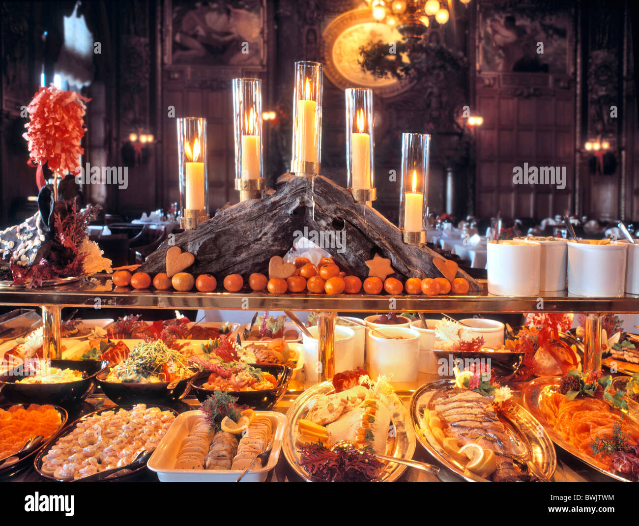 Stockholm traditional christmas buffet restaurant hi-res stock ...