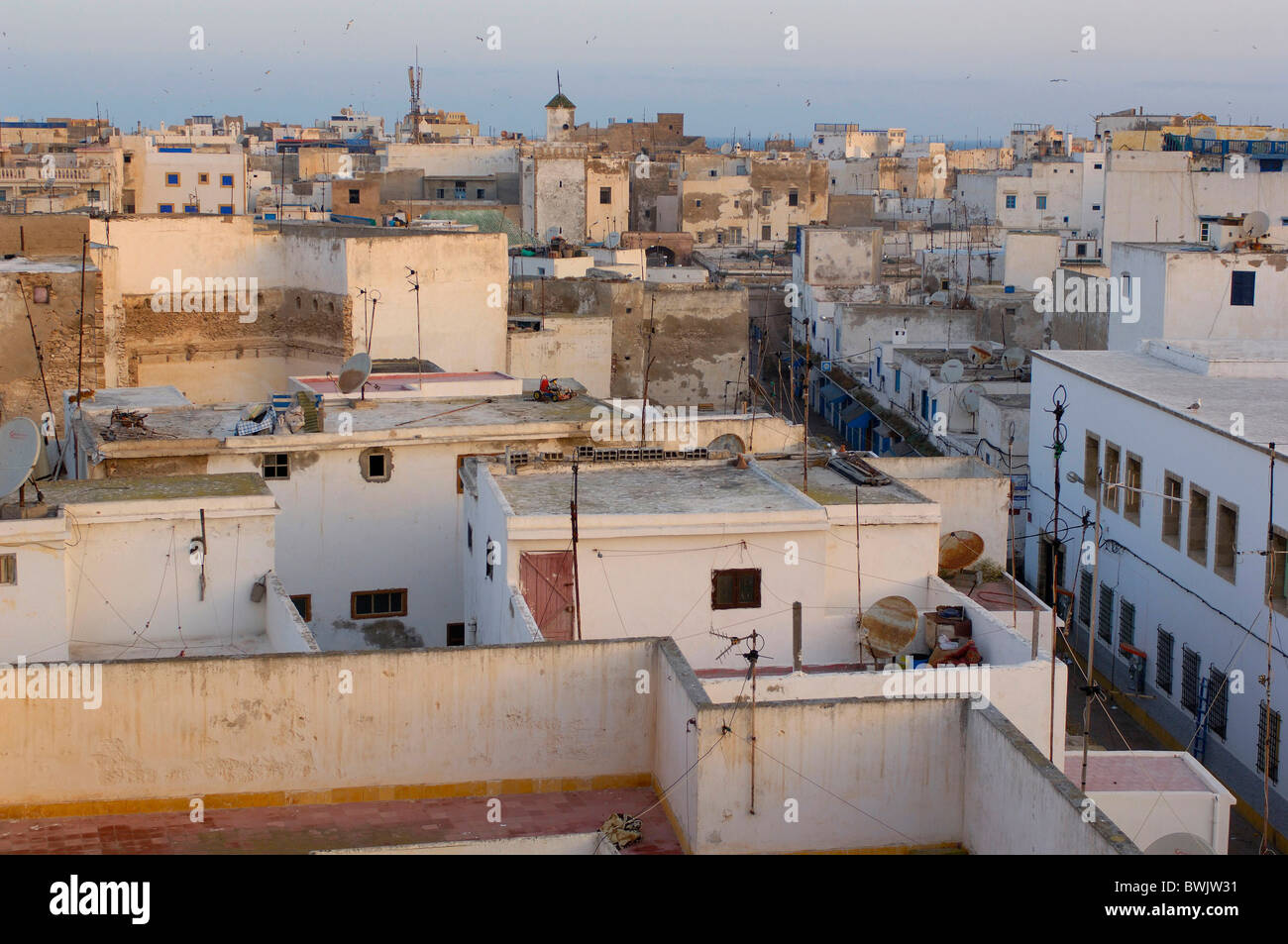 town city overview roofs Essaouira Morocco Africa North Africa Stock ...