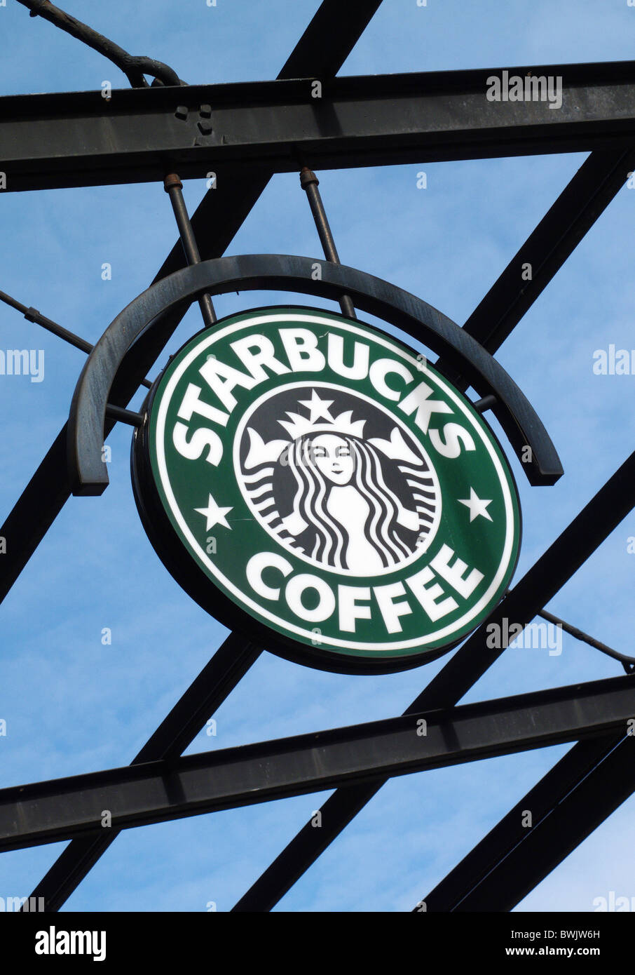 A sign for a Starbucks coffee shop Stock Photo - Alamy