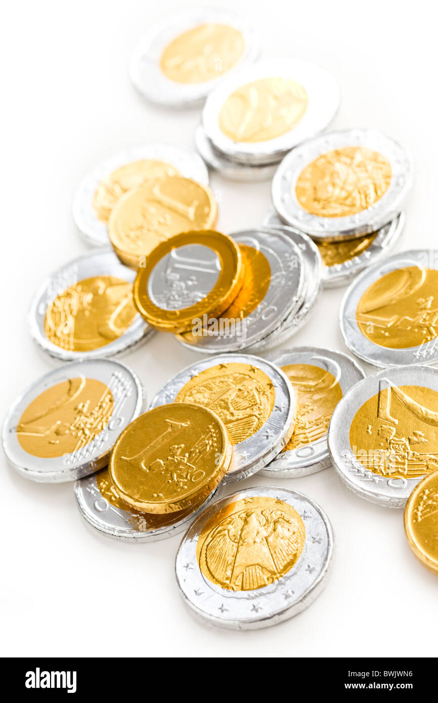 the euro currency . chocolate coins Stock Photo - Alamy