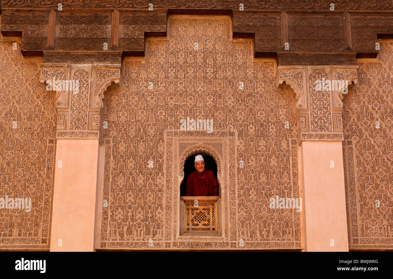 Medersa Ben Youssef man facade window Koran school Koran Islam Medina ...