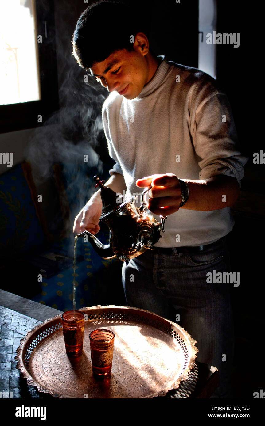 man pour out tea peppermint tea catering trade Medina Old Town ...