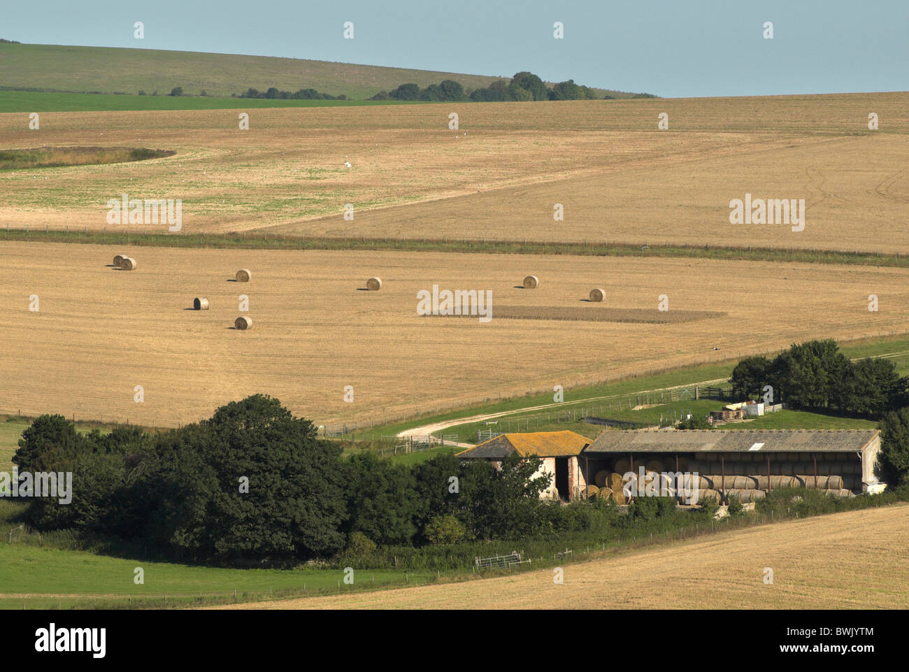 A view over to Coombe Head from below Lancing Hill in the South Downs ...