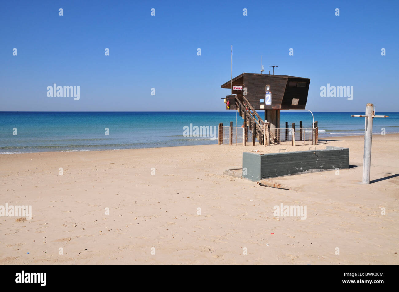 Israel. Haifa, Dado Beach, Lifeguard station Stock Photo - Alamy