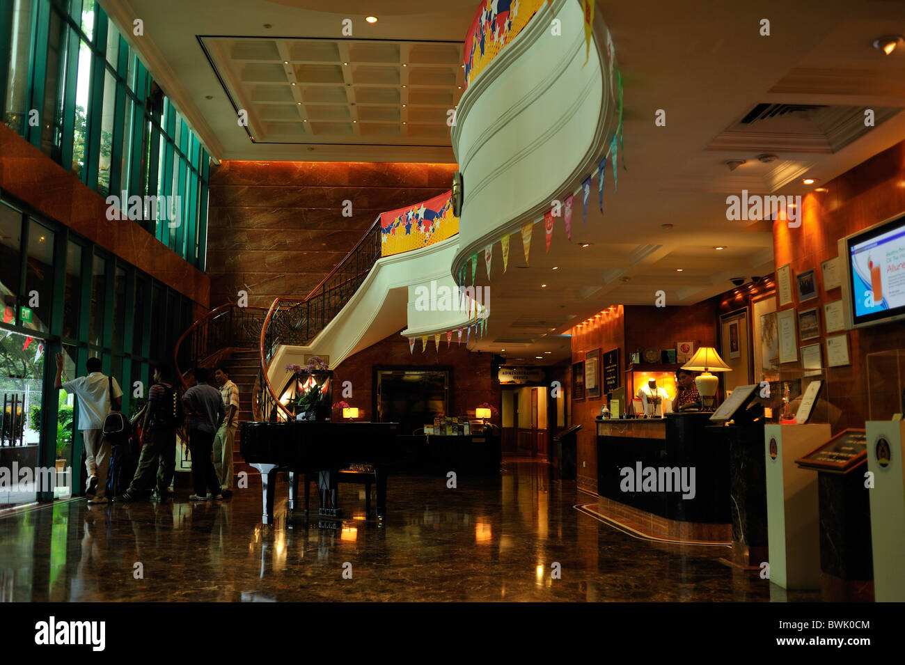 Reception foyer of the Singapore Recreation Club, Singapore, Asia Stock ...