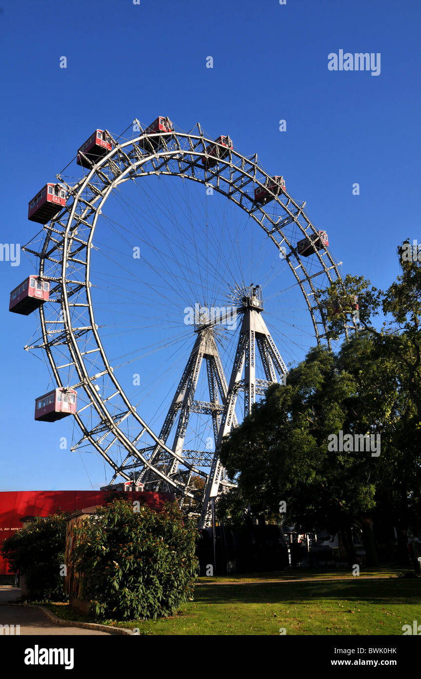 The Prater amusement park big wheel Reisenrad in Vienna Wien Austria ...