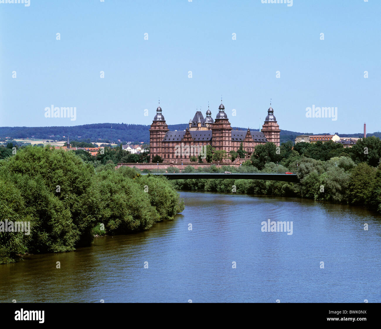 Main promenade castle Johannisburg Aschaffenburg river Main Lower ...