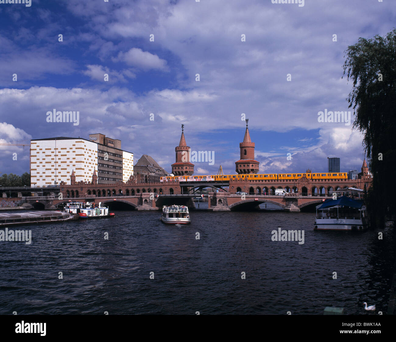 Oberbaumbrucke bridge river Spree Berlin Germany Europe Stock Photo - Alamy