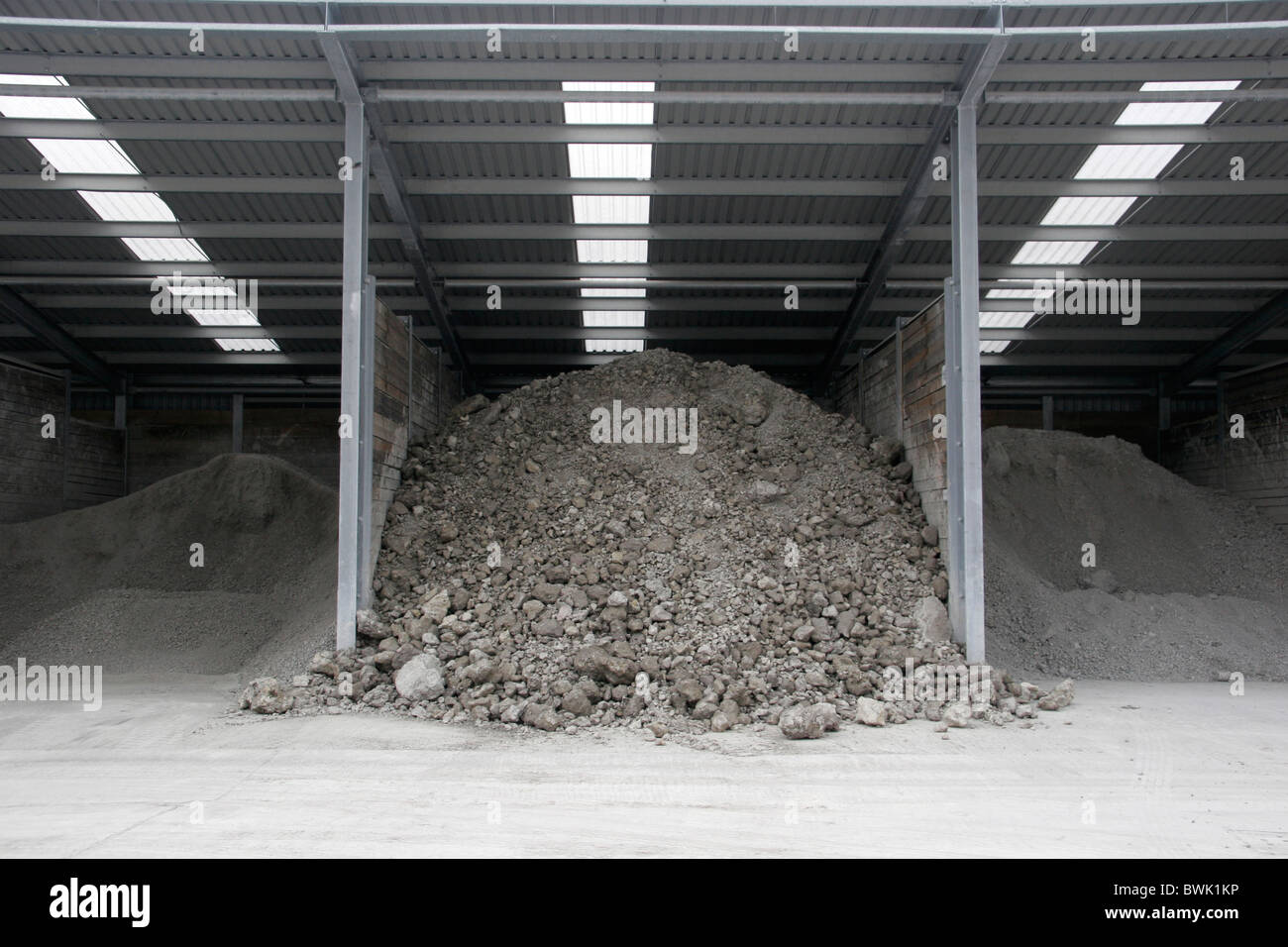 Quarry clay storage Bays Stock Photo - Alamy