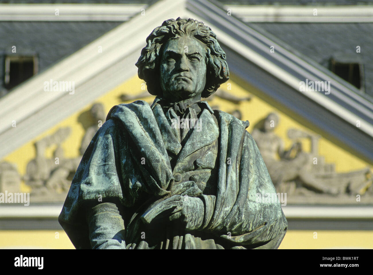 Statue of Beethoven in front of the Old Post, Bonn, Rhine river, North ...