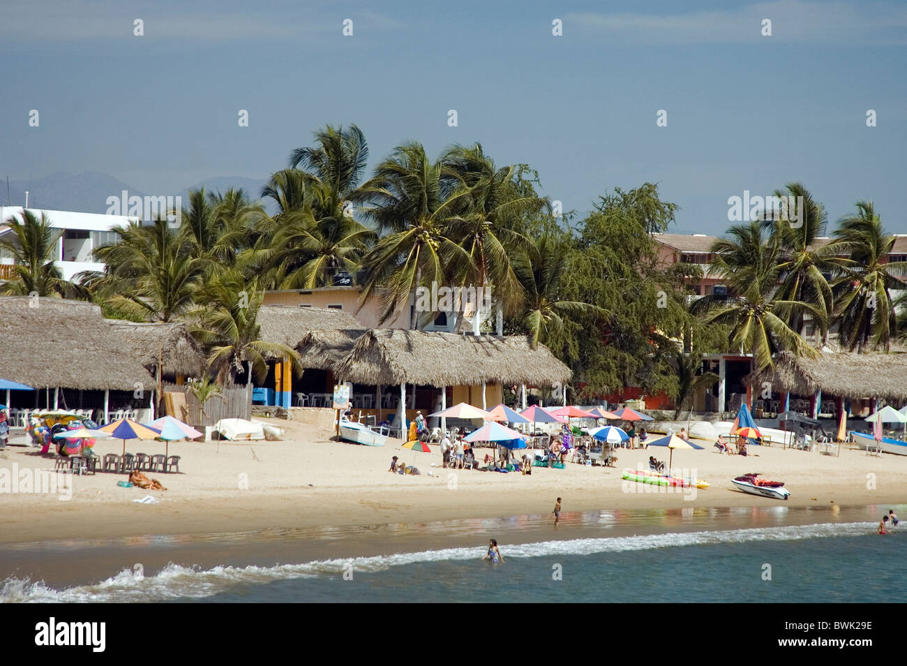 Melaque Jalisco Mexico Central America America beach people Stock Photo ...