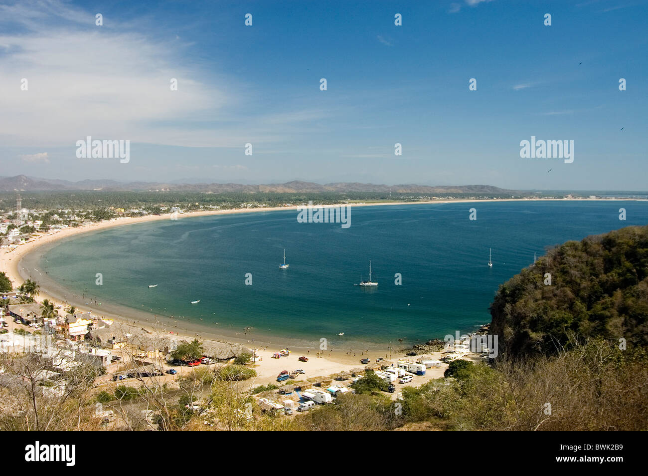 Melaque Jalisco Mexico Central America America overlook bay coast ...